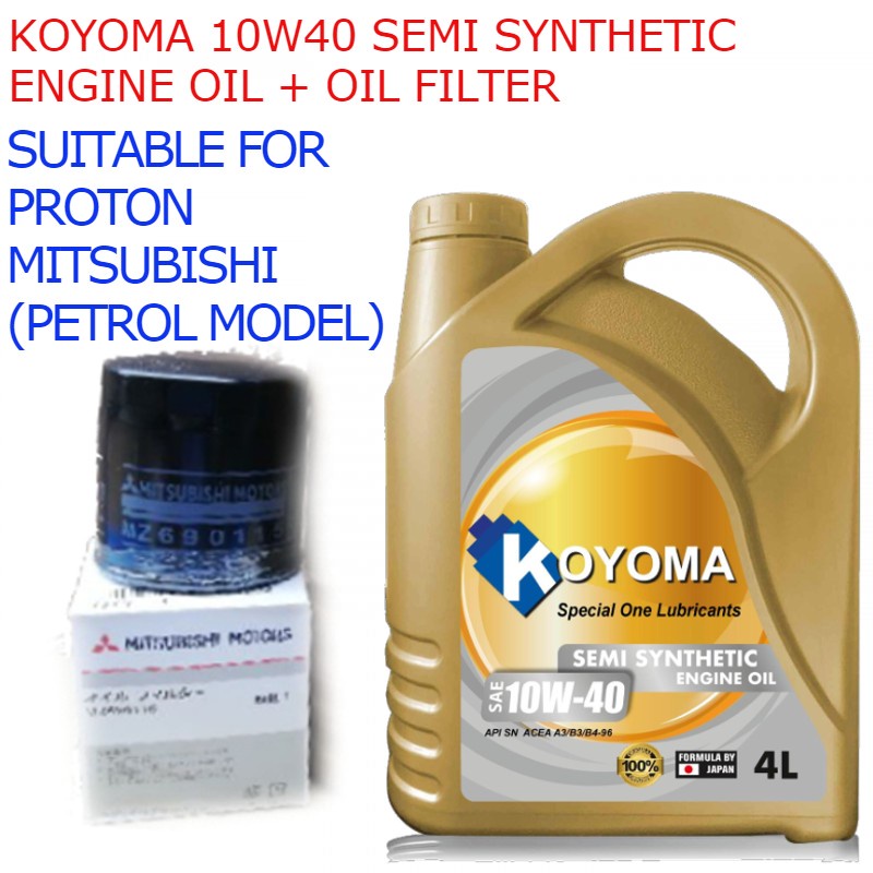 MITSUBISHI / PROTON OIL FILTER MZ690115 + KOYOMA 10W40 SEMI SYNTHETIC ...