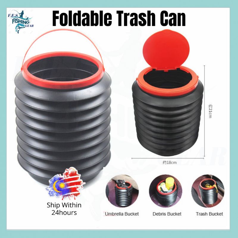 Foldable Storage Box Car Wash Bucket Tong Lipat Fishing Water Container ...