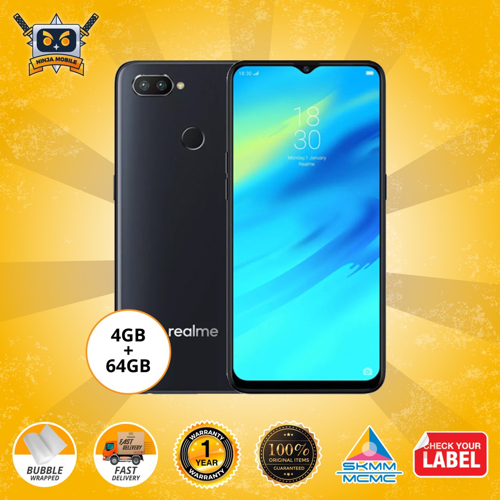 REALME 2 PRO BLACK SEA / RMX1801 (4GB+64GB) ORIGINAL MY SET | Shopee ...