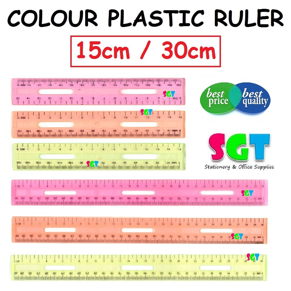 Colour Plastic Ruler 15cm / 30cm ( Random Colour ) | Shopee Malaysia