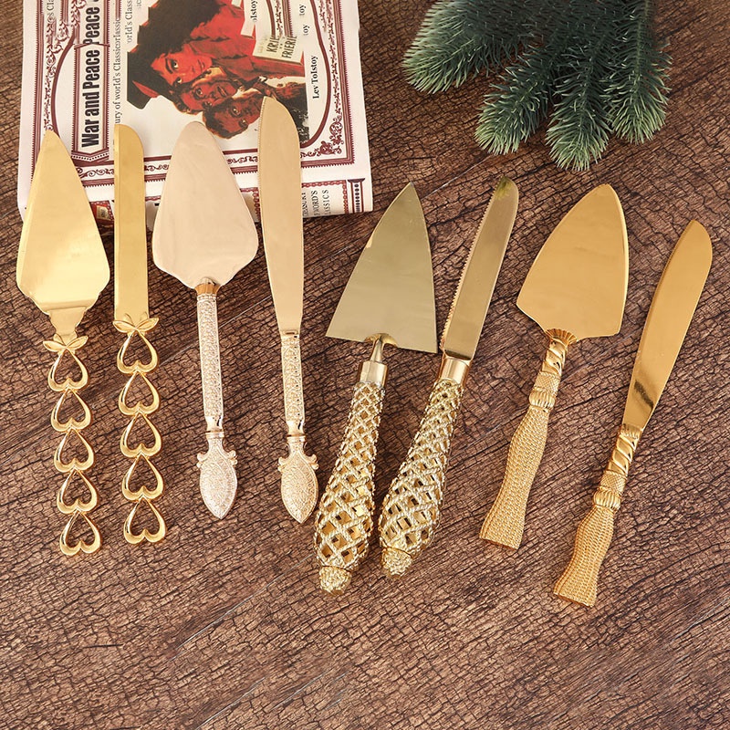 Gold Baking Shovel And Knife Set Hollow Handle Pizza Shovel Cake ...