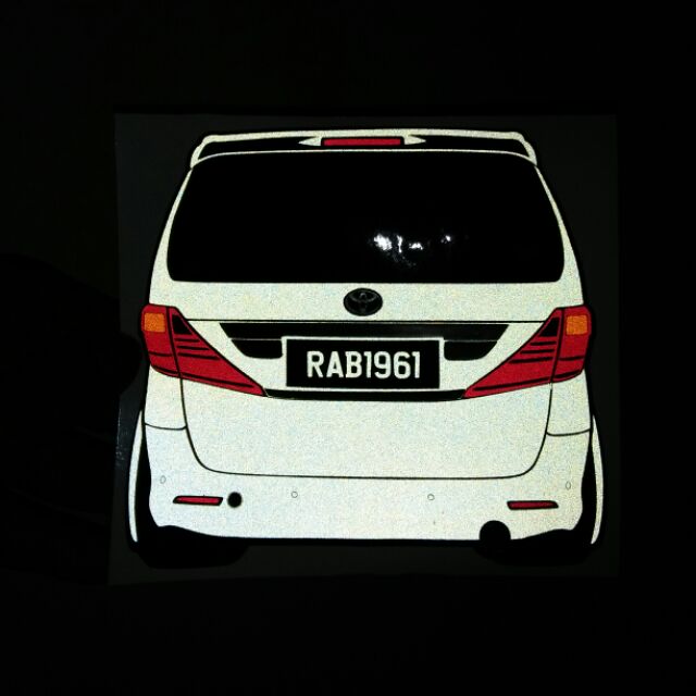 Stiker gambar kereta Toyota Alphard reflect cutting sticker | Shopee ...