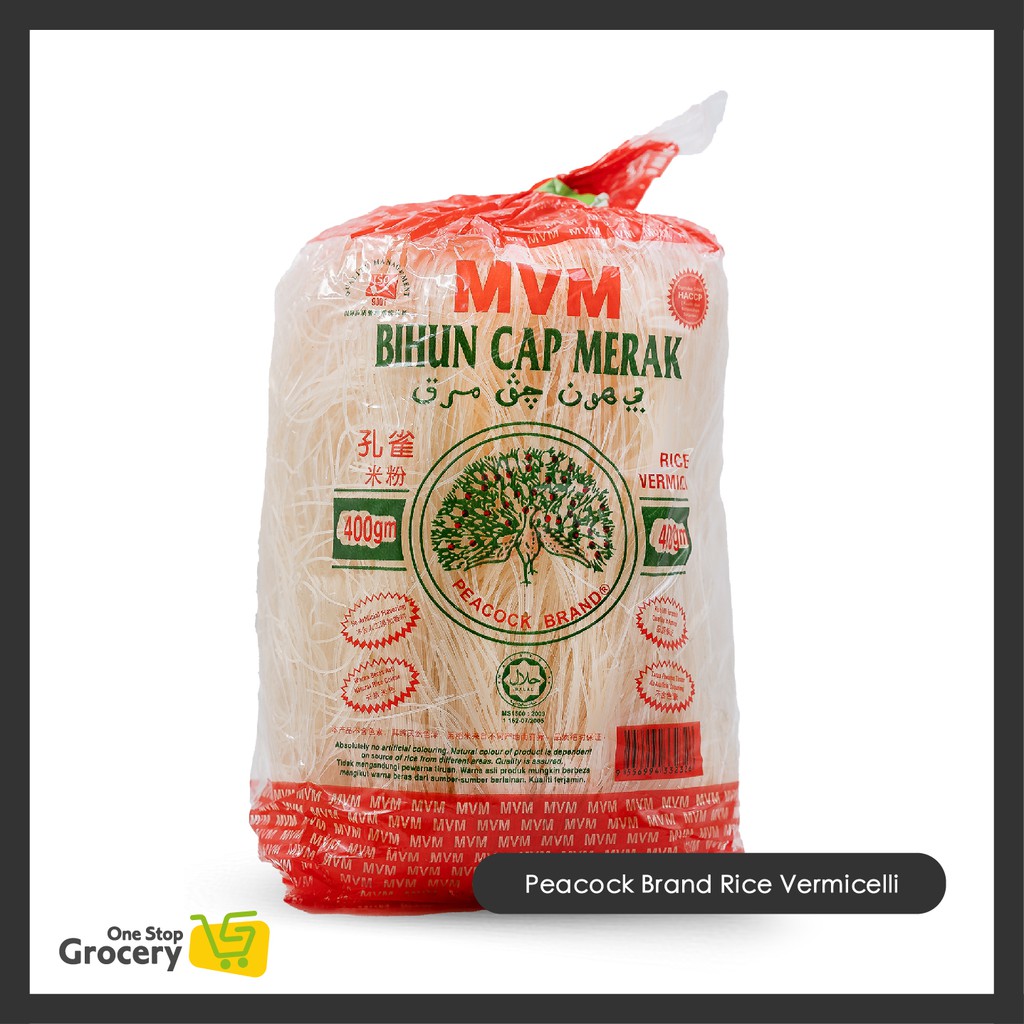 Peacock Brand Rice Vermicelli (Cap Merah Bihun) 400g | Shopee Malaysia