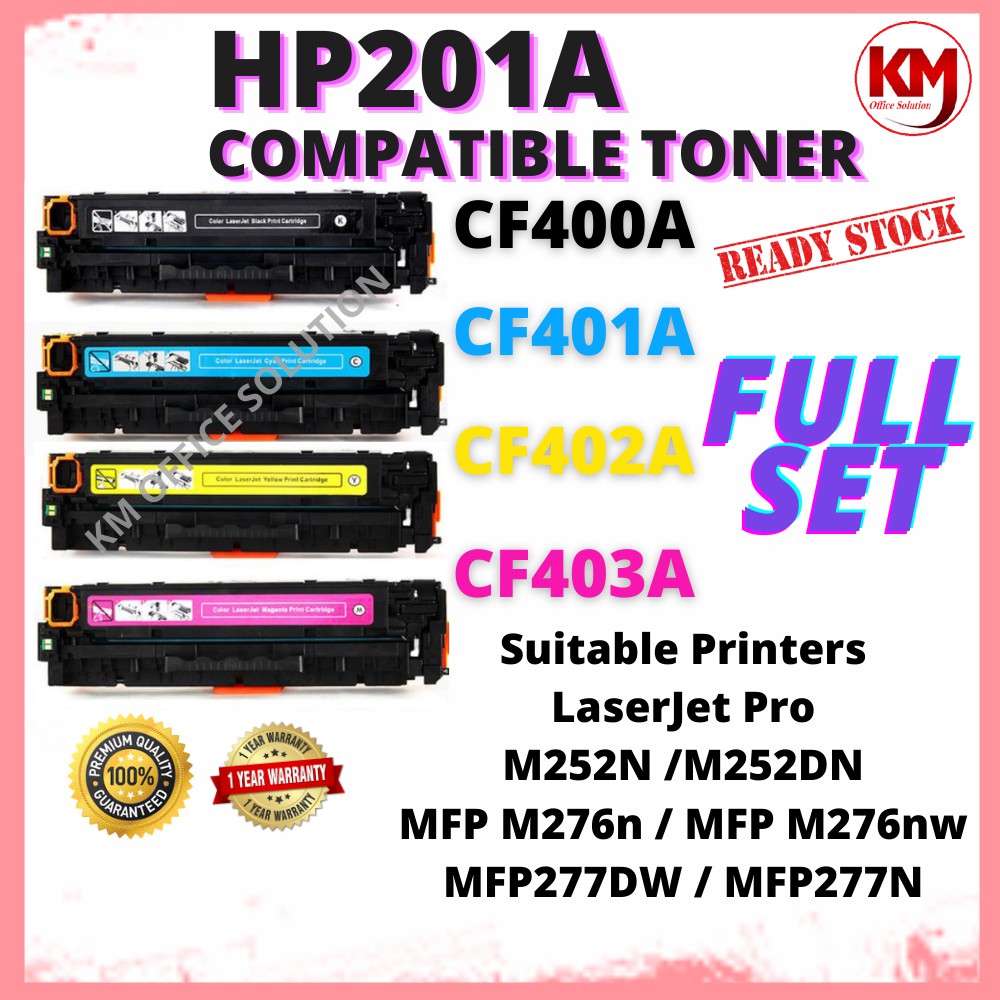 HP 201A CF400A CF401A CF402A CF403A Compatible HP Laerjet M252dw MFP ...
