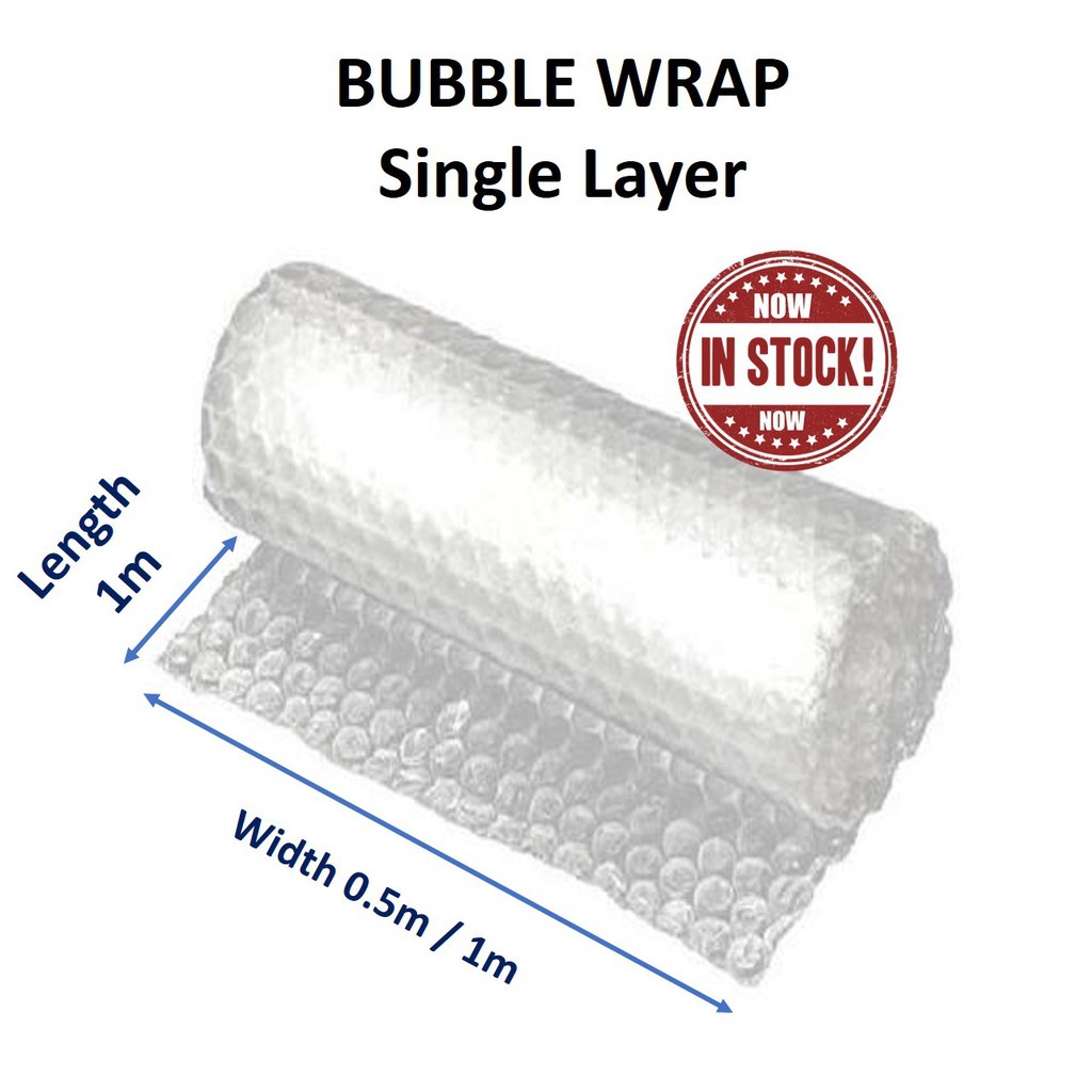 Bubble Wrap Single Layer 0.5m x 1 Meter Bubblewrap 50cm x 100 cm ( First 500 Units Offer ...