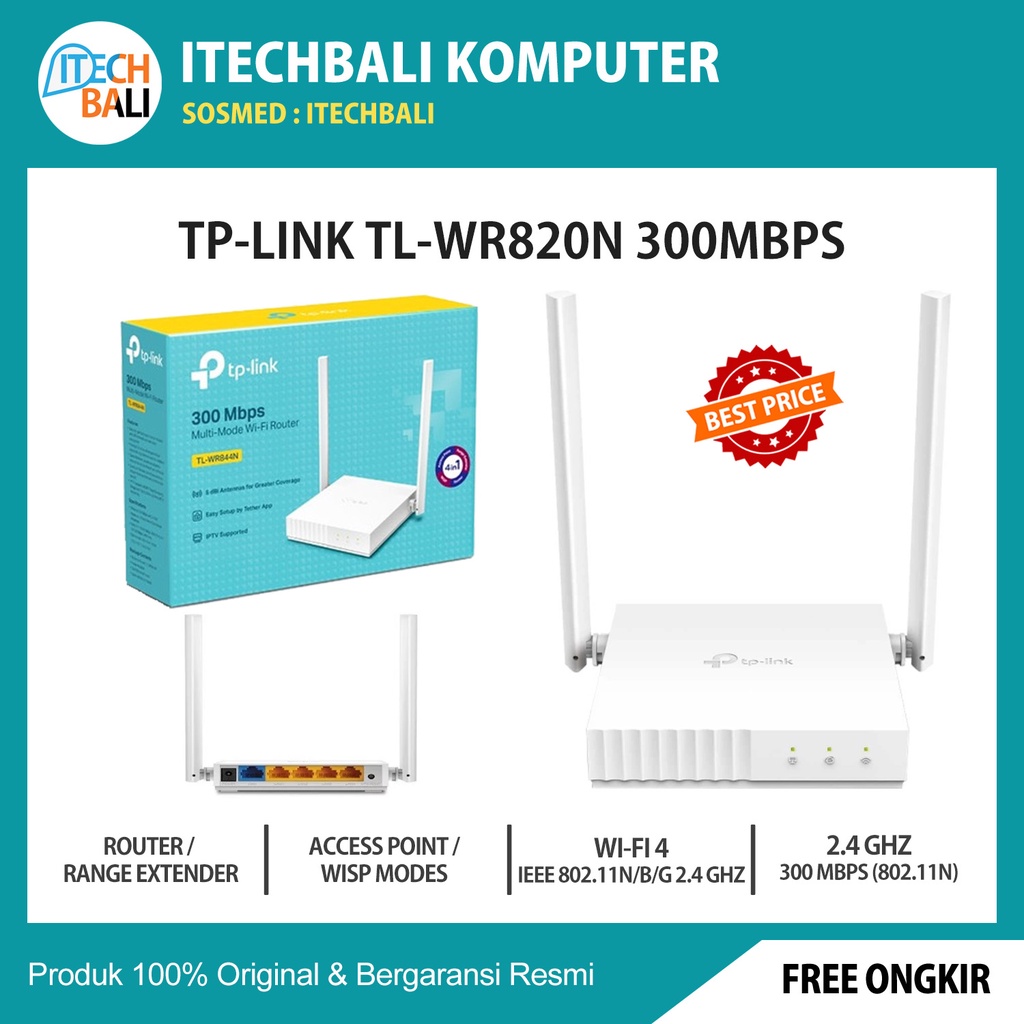 Tp-link TL-WR820N 300Mbps Wireless N Speed Router | Itechbali | Shopee ...