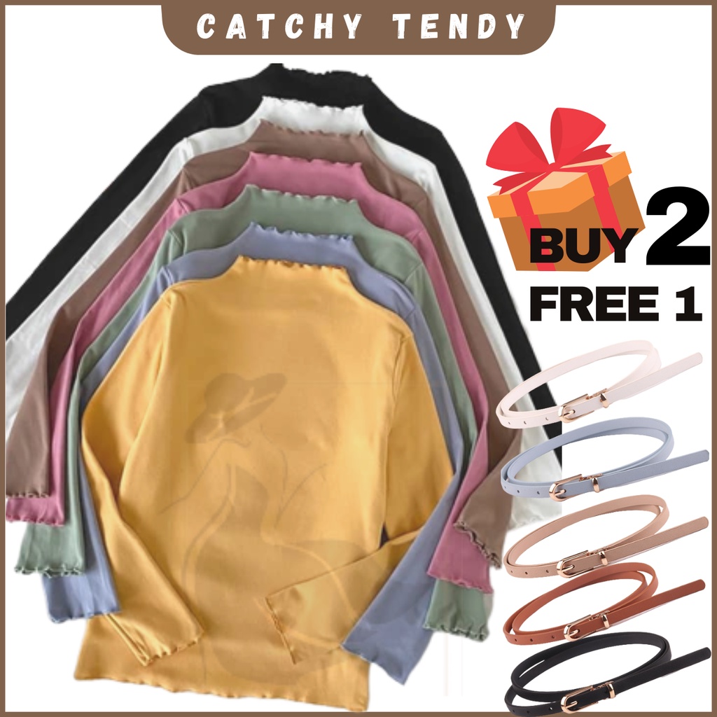 Turtle Neck Inner Blouse Muslimah Long Sleeve Inner Baju Turtleneck ...