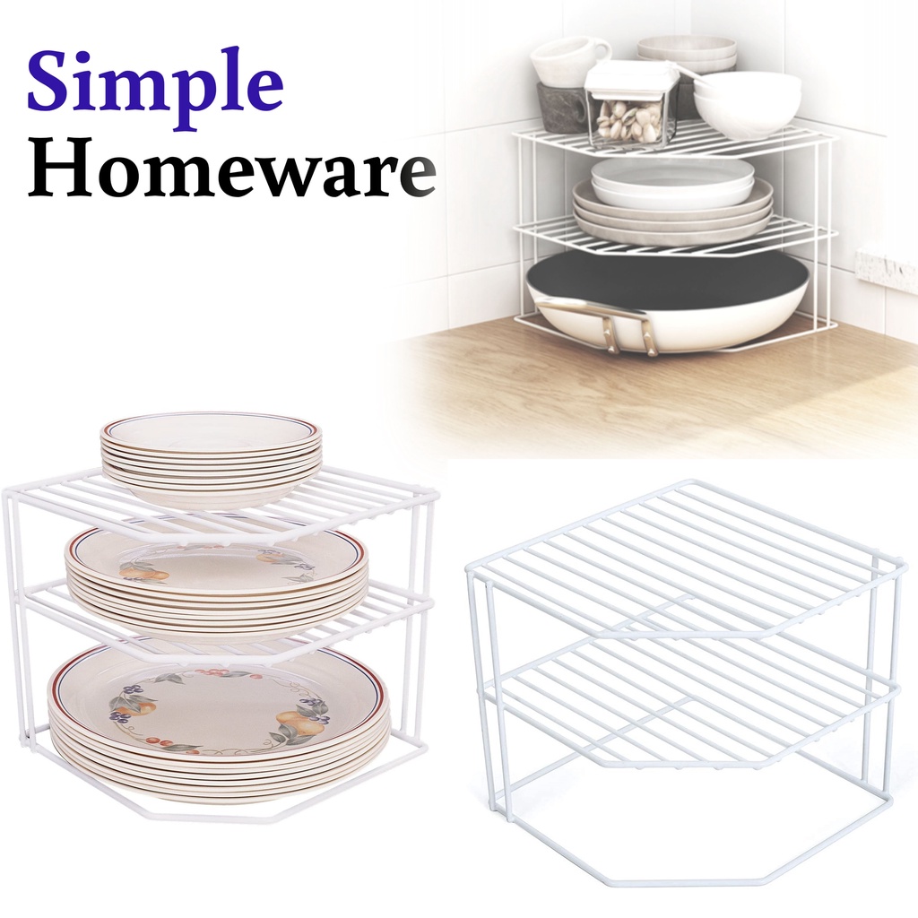 Storage Cabinet 3-Tier Rack, Kitchen Kitchen Corner Organizer - Sturdy ...