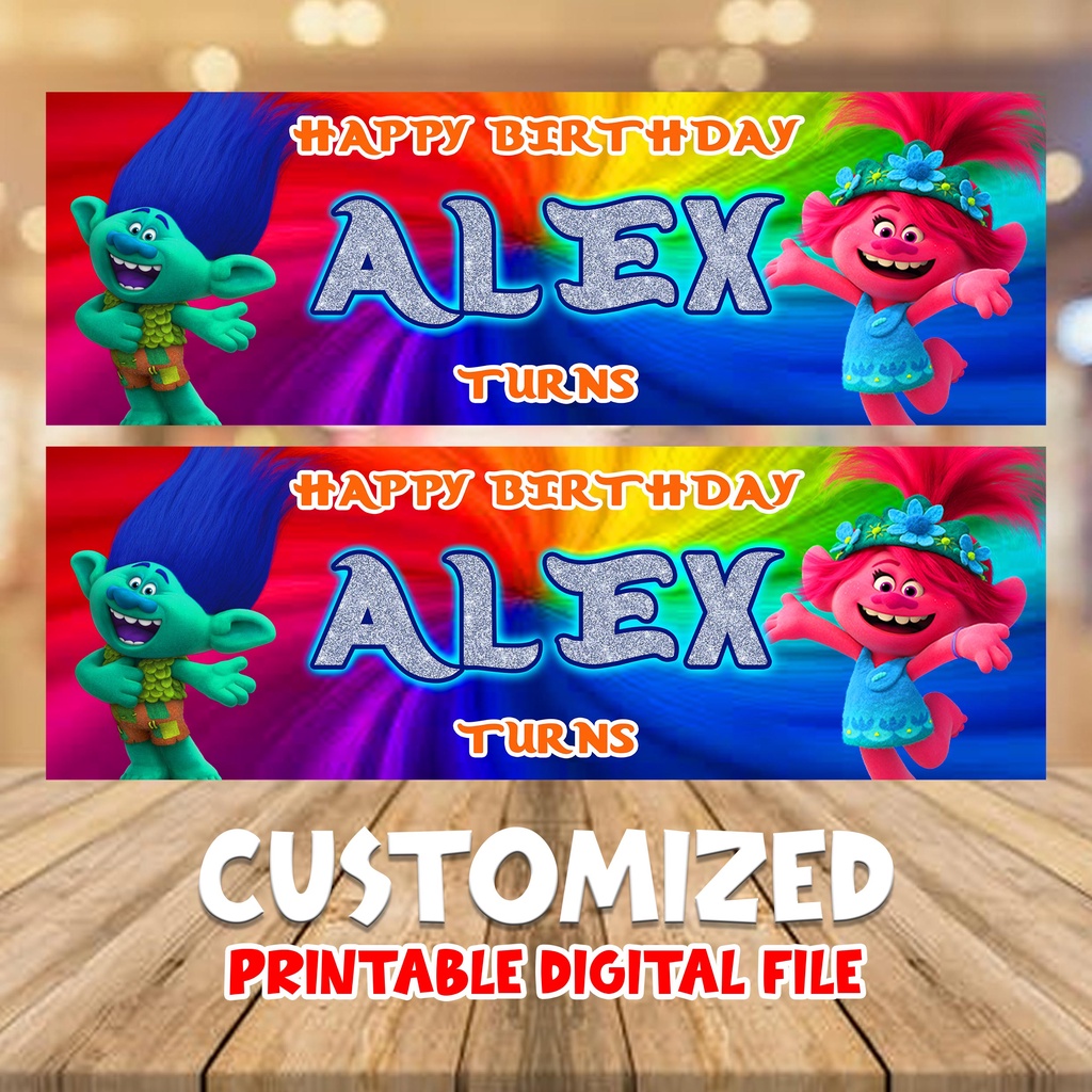 TROLLS BIRTHDAY BANNER | Shopee Malaysia