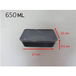 Rectangular Plastic Food Container With Lid 650ml / Bekas Makanan ...