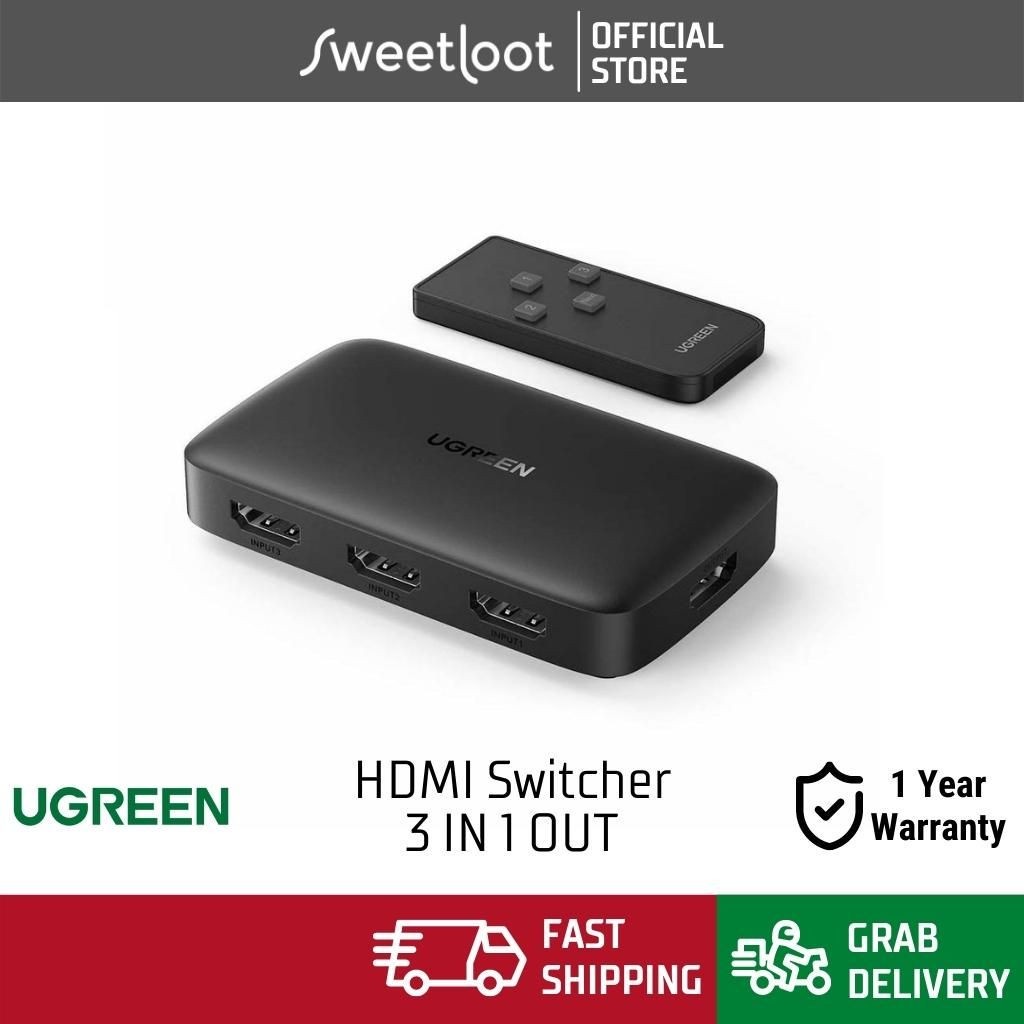 UGREEN HDMI Switcher 3 In 1 Out 4K @ 30Hz with Remote Control Switch | Shopee Malaysia