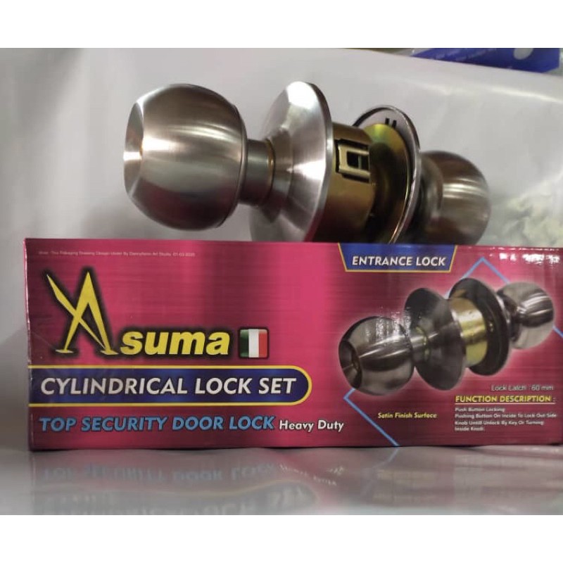 Asuma Cylindrical Door Lock | Shopee Malaysia