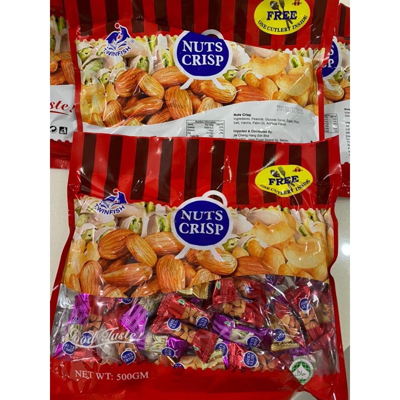 (500g) Nuts Crisp Twinfish/ Crispy Peanut / Mix Nut / Kacang Tumbuk ...
