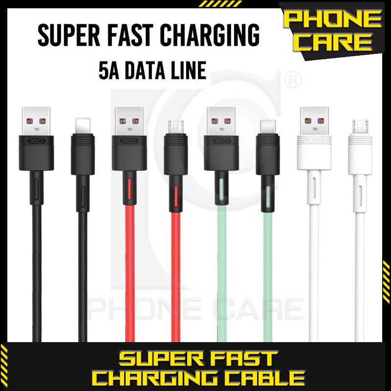 XO SUPER FAST CHARGING 5A DATA CHARGING CABLE LGHT TYPE C MICRO USB CABLE LIGHT NB Q166 FAST ...