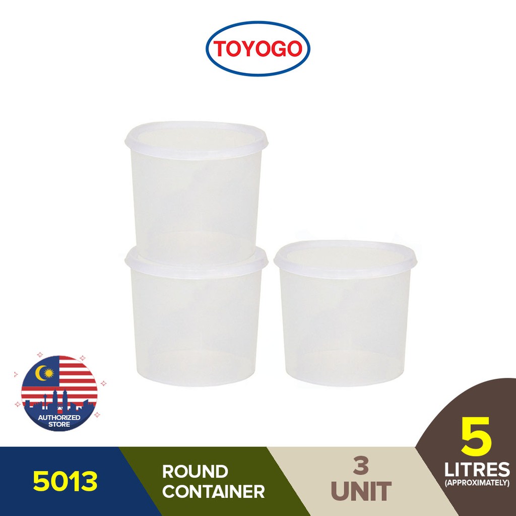 6X Toyogo Round Food Tight Container Kitchen Storage Box 5013 (5.2L ...