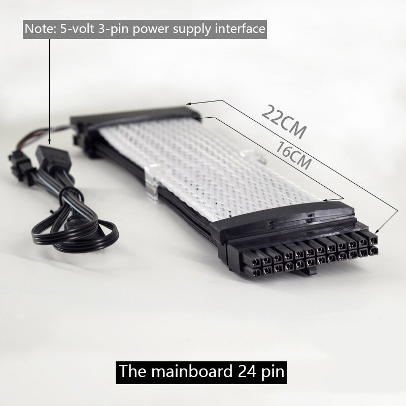 Neon Cable 24 Pin RGB PSU Extension Cable PC Motherboard Extension ...