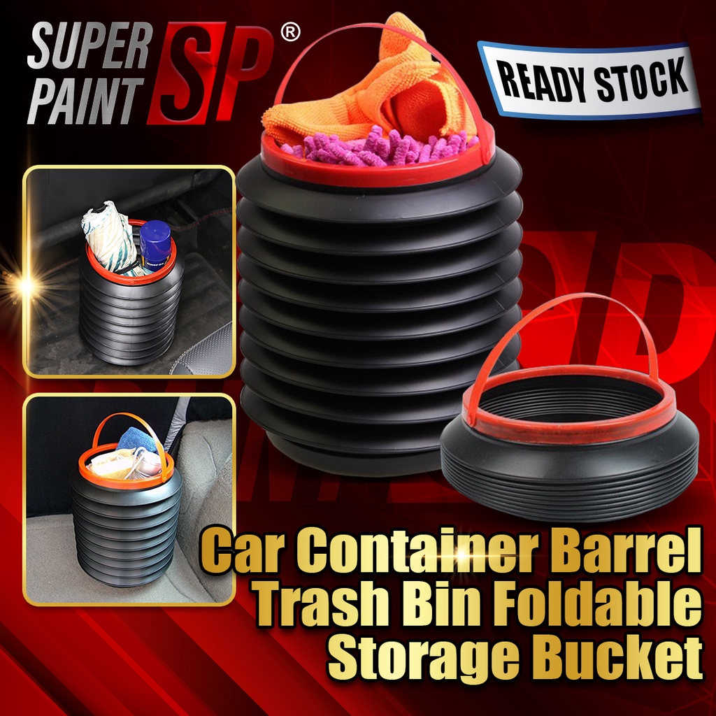 (Clearance) 4L Foldable Car Dustbin Box Multifunction Bucket Waterproof ...