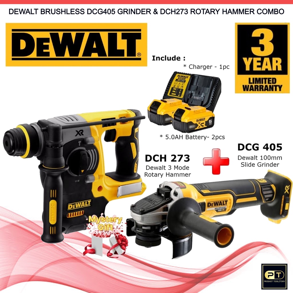 Dewalt Brushless Cordless DCH273P2-GB SDS-Plus 3 Mode Rotary Hammer ...