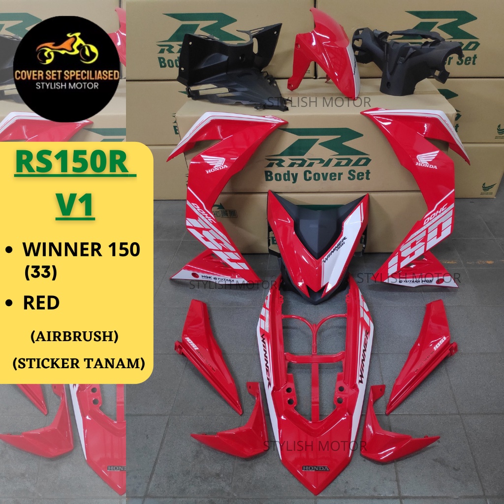 (STICKER TANAM/AIRBRUSH) RAPIDO COVER SET RS150R V1 WINNER 150 (33) RED | Shopee Malaysia