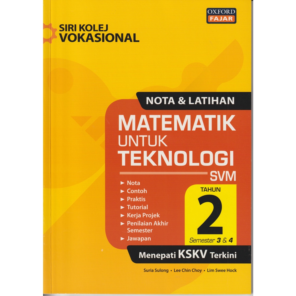 Siri Kolej Vokasional Nota & Latihan Matematik untuk Teknologi SVM Tahun 2 (SEM 3&4) 2020- ISBN ...