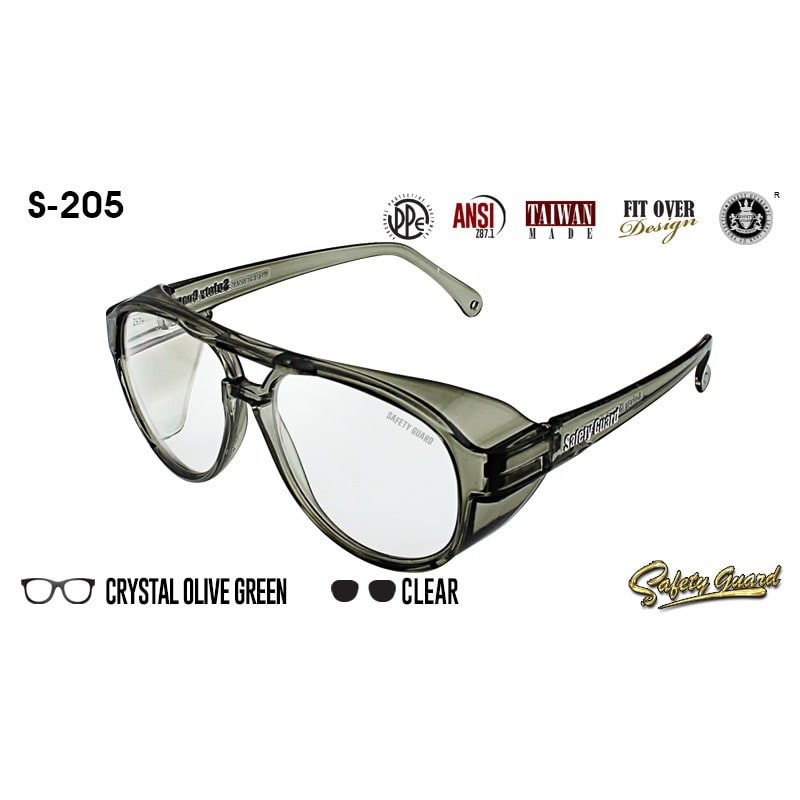 SAFETY GUARD SAFETY GLASSES/ EYE PROTECTION (S-205) - FIT OVER GLASSES ...