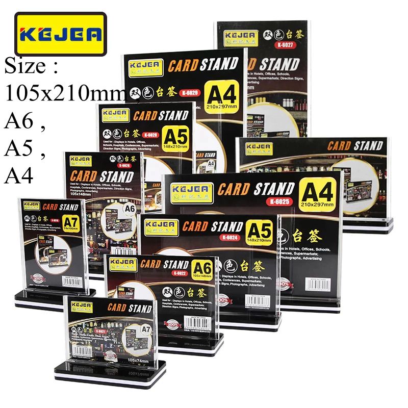 [A6 , 105x210mm , A5 , A4 Size ] Acrylic T-Shape Desk Sign Holder Card ...