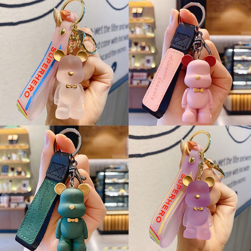 Cute Bear Key Chains Car Keys Wallet Lanyard Kawaii Keychain pendant ...