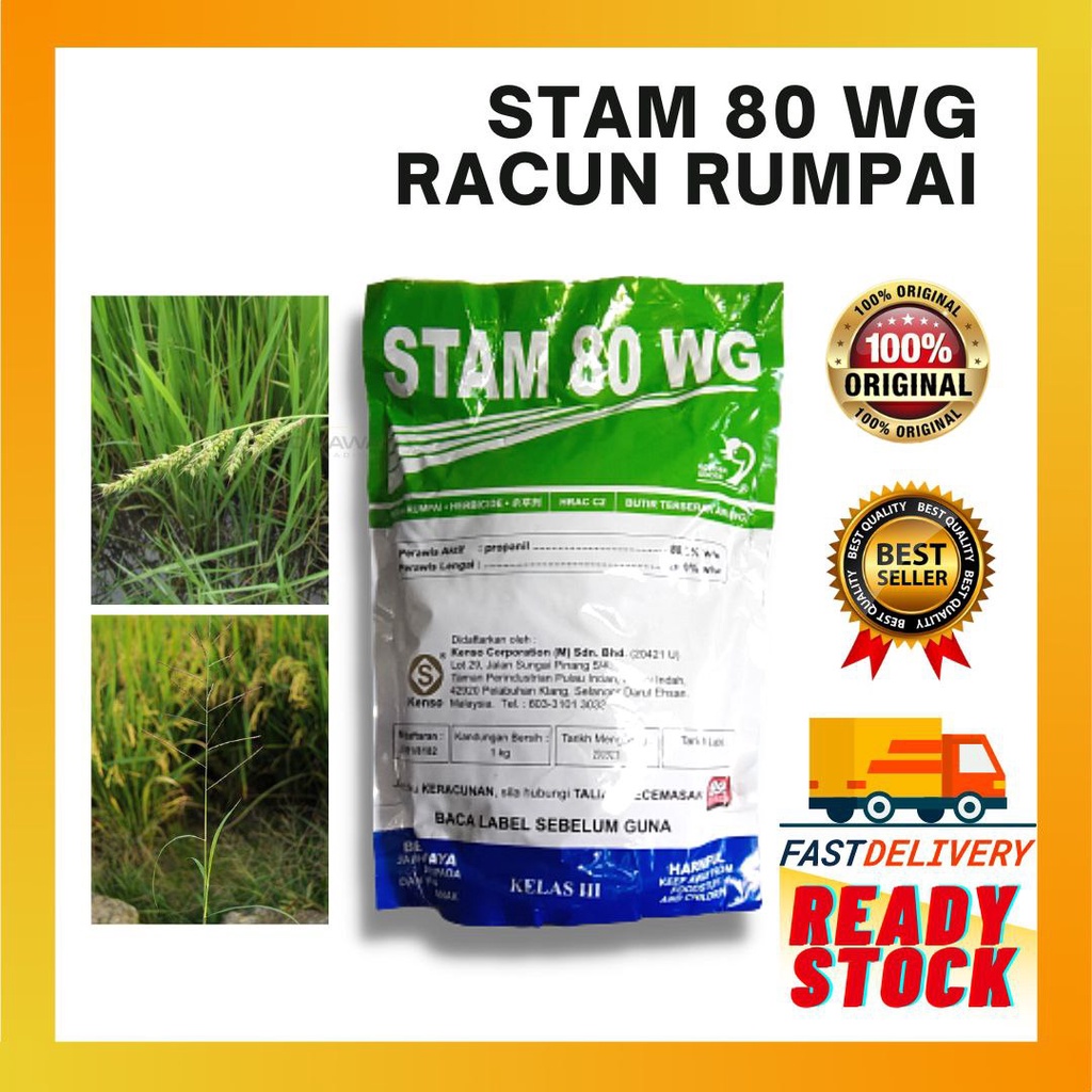 Kenso STAM 80 WG 1kg Racun Padi Burung Ekor Tebu Herbicide | Shopee ...