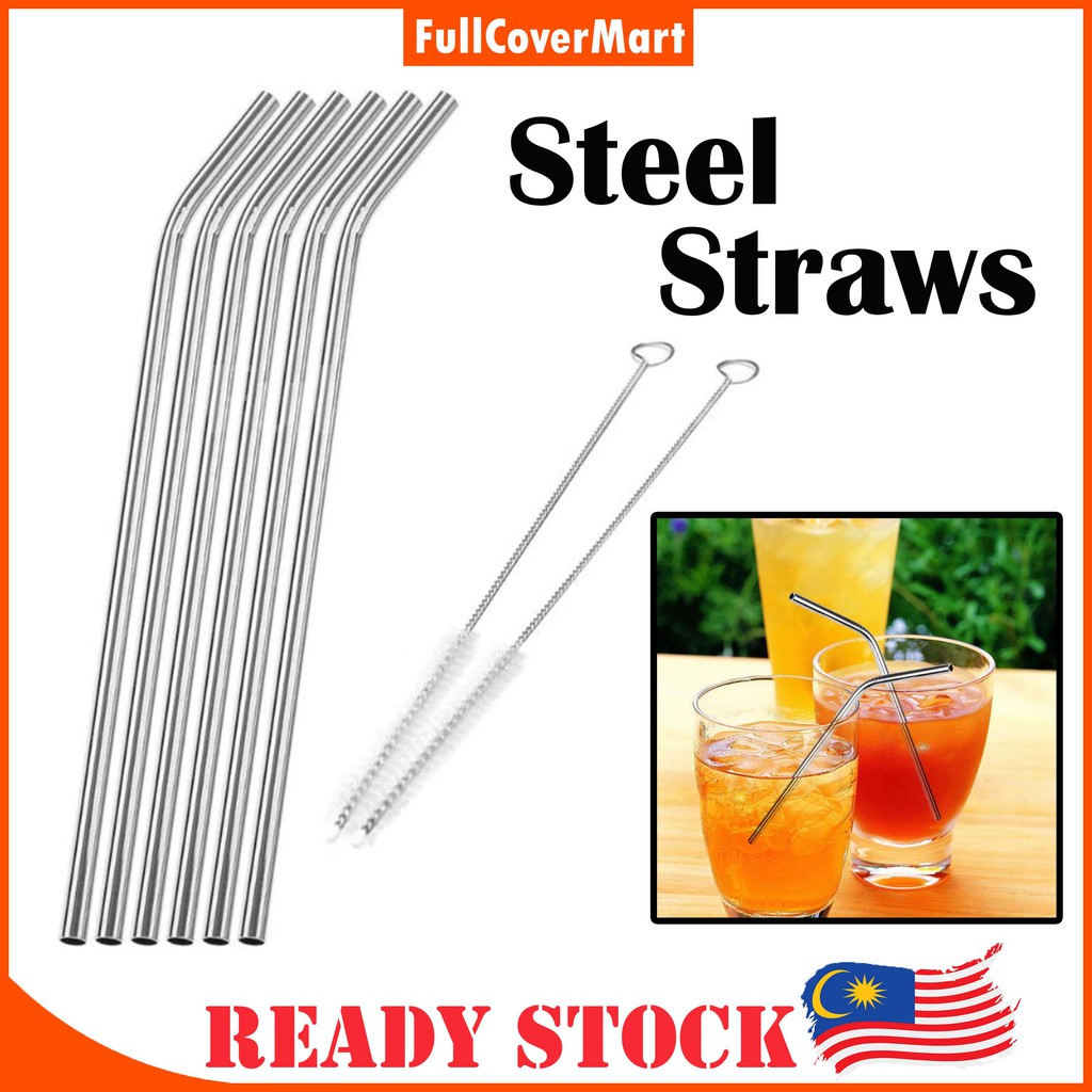 (HM37) Metal Straw Reusable Drinking Stainless Steel Straw with Cleaner ...