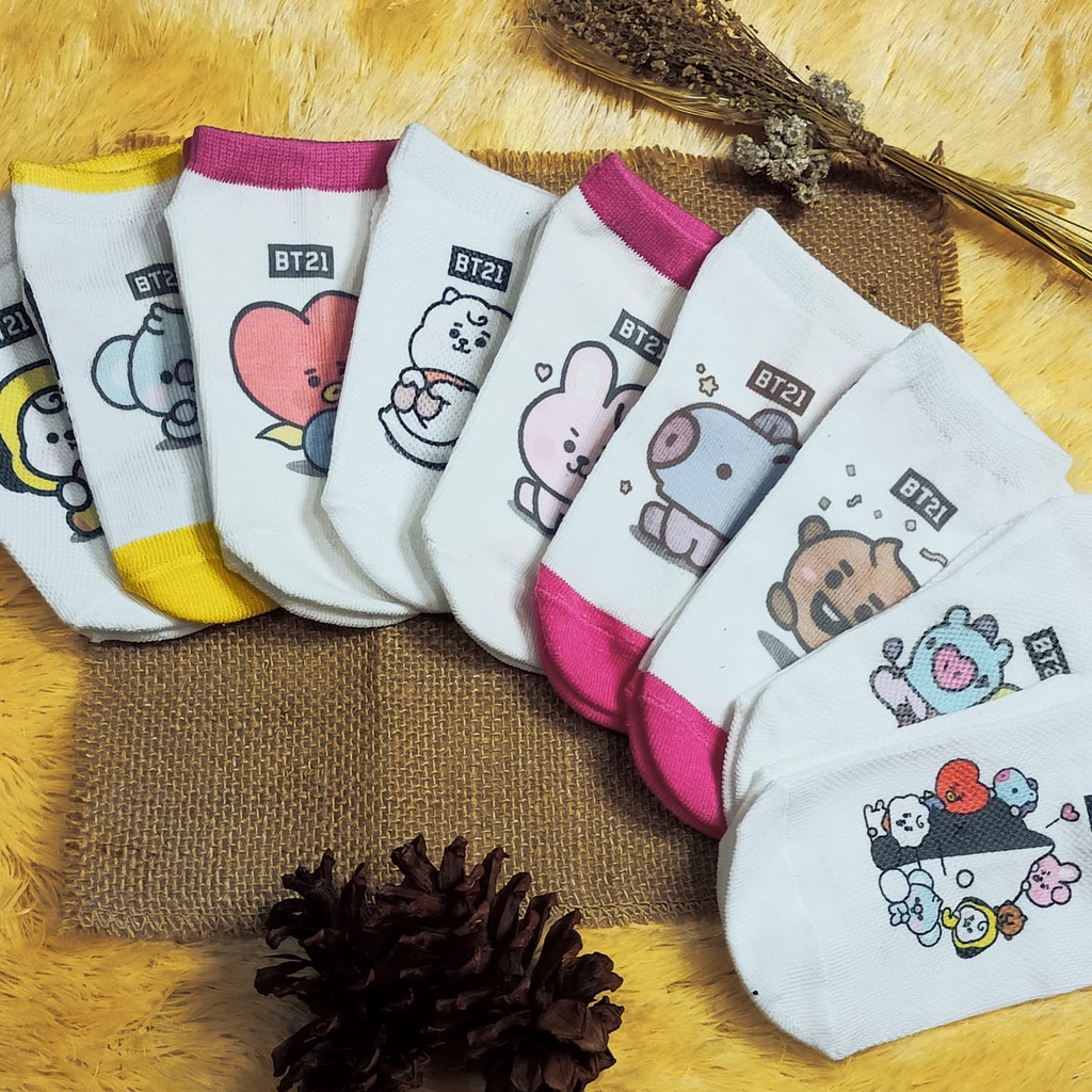 Bt21 Short socks For Children Age 1-5 Years / Ankle socks BT21 Kids ...