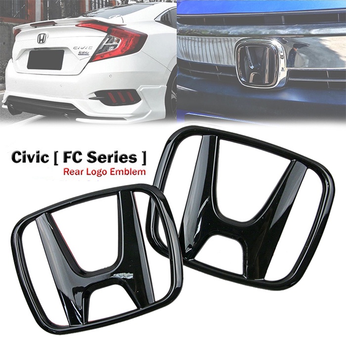 Collab 1pc Honda Civic Glossy Black Rear Logo Emblem Badge For Honda ...