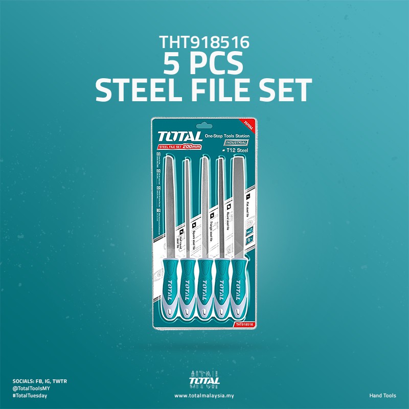TOTAL Steel File Set (5 Pcs) THT918516 | Shopee Malaysia