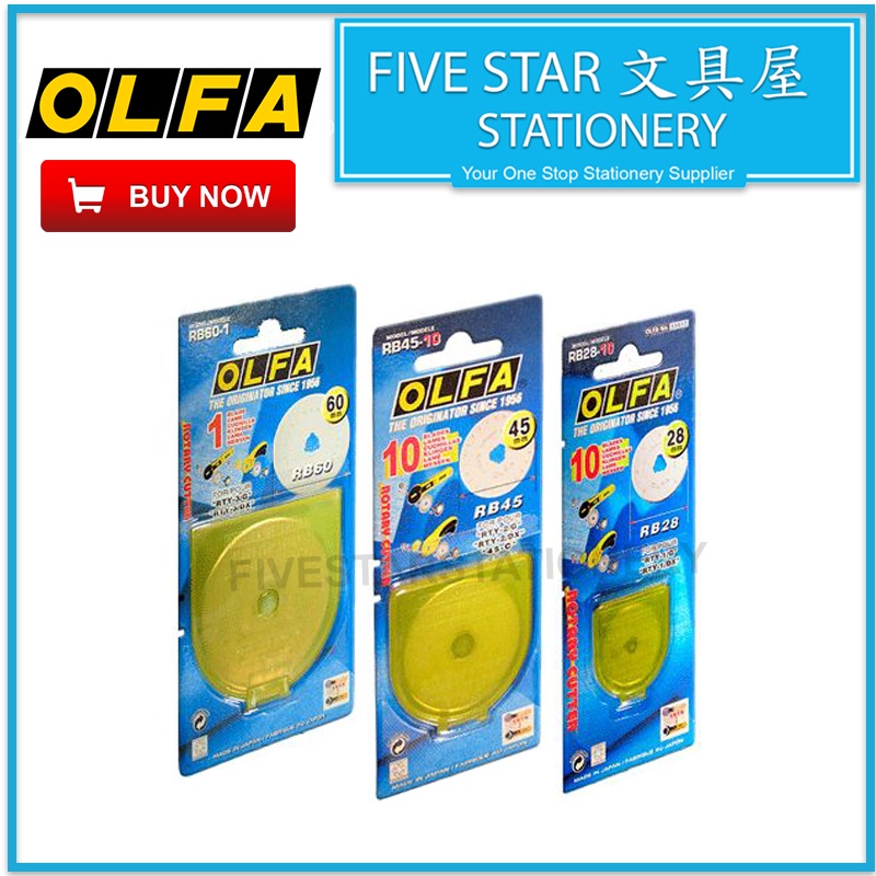 OLFA Rotary Blades RB28-2 RB45-1 RB60-1 Blister Packed 28mm 45mm 60mm Accessories Stationery ...