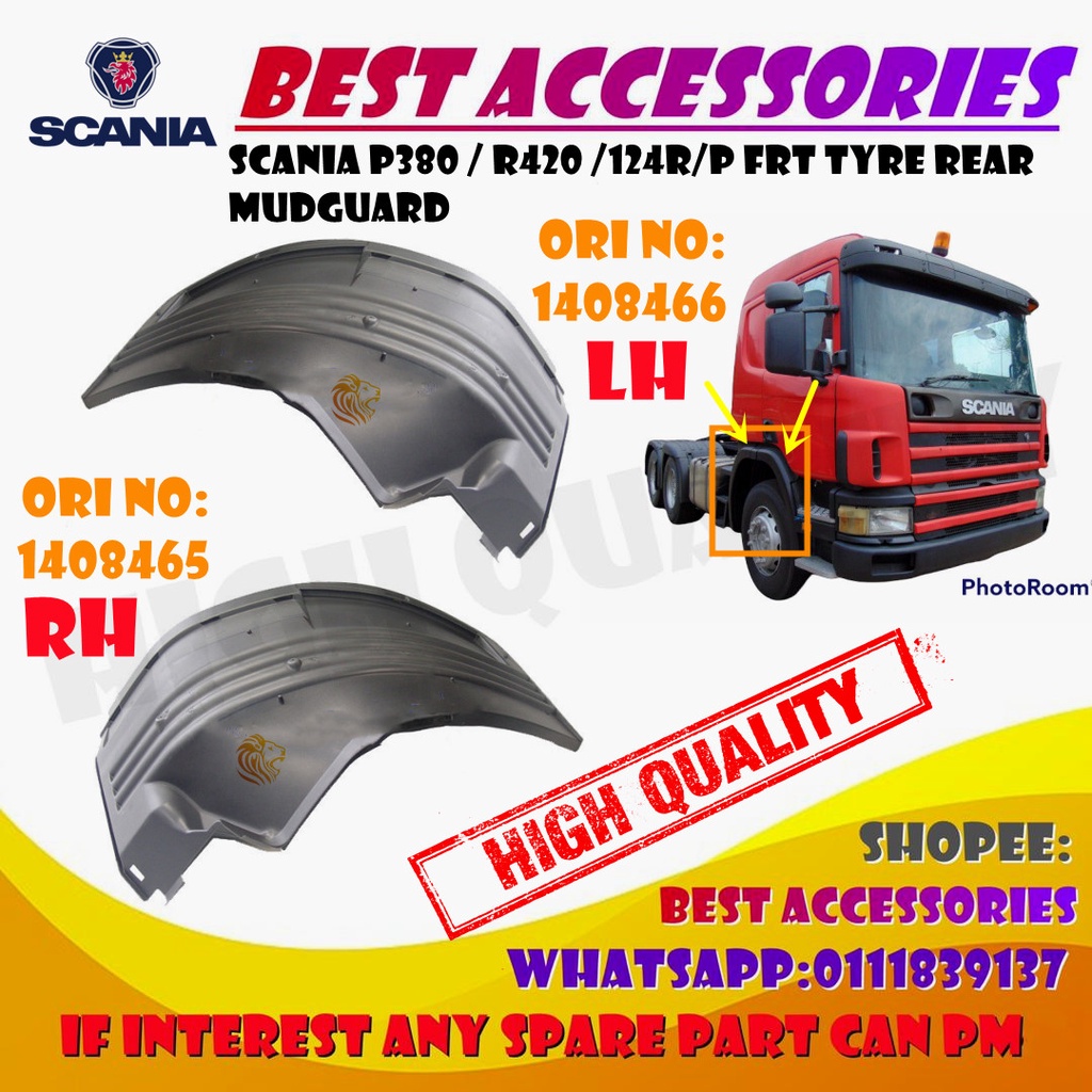 SCANIA 124 HIGH AND LOW/P380/R420 FRONT TYRE REAR MUDGUARD (ORI NO ...