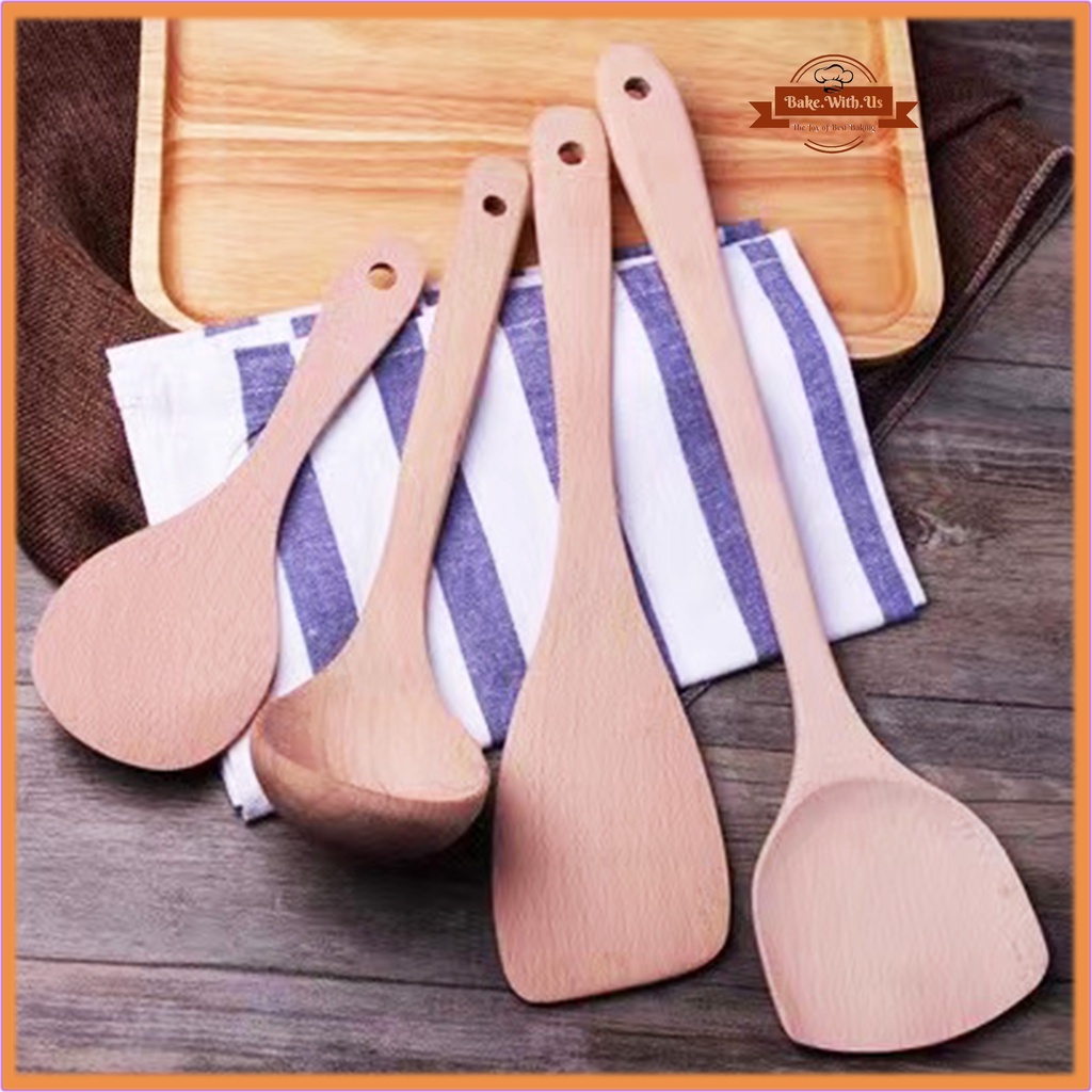 Kitchen Tools Non Stick Pan Heating Wooden Spatula Wooden Spoon Wok ...