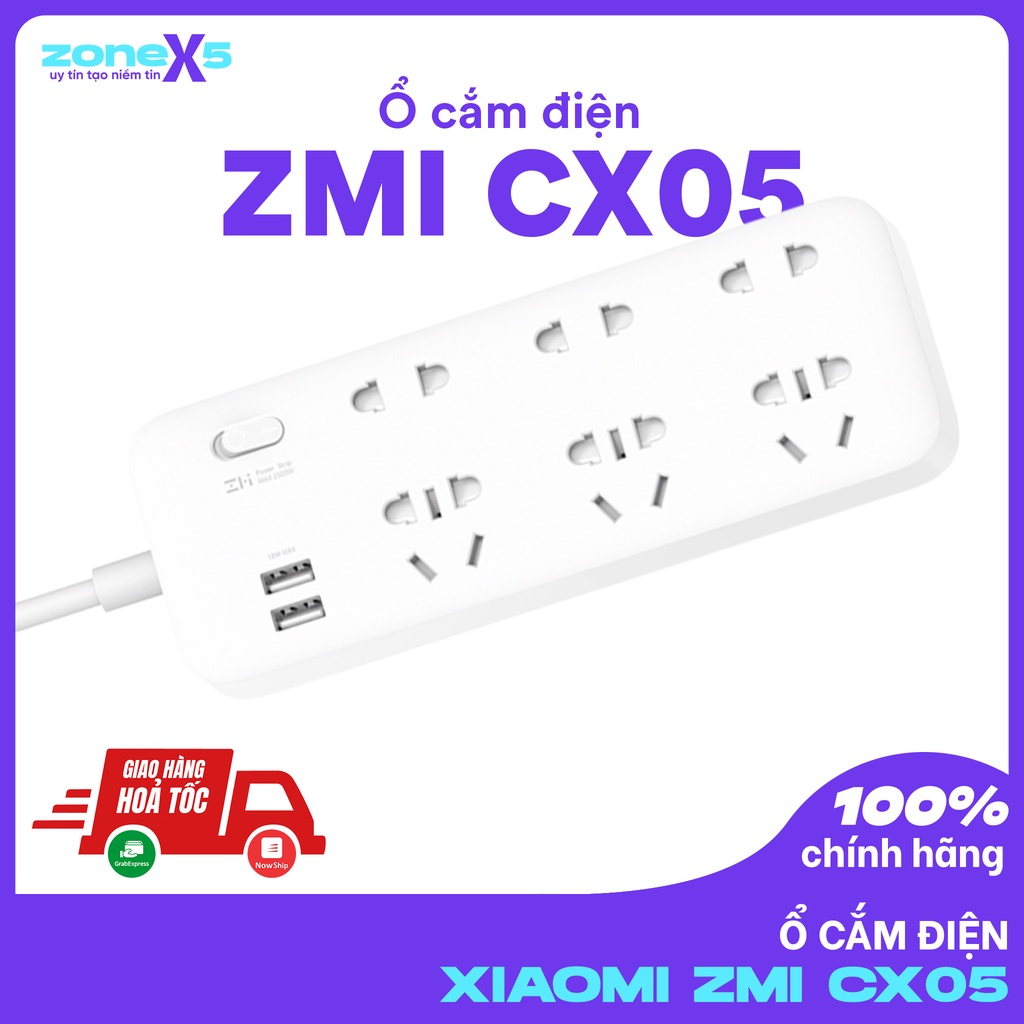 Xiaomi Zmi Power Strip CX05 Power Socket - 6 Plugs, 2 18W USB Ports ...