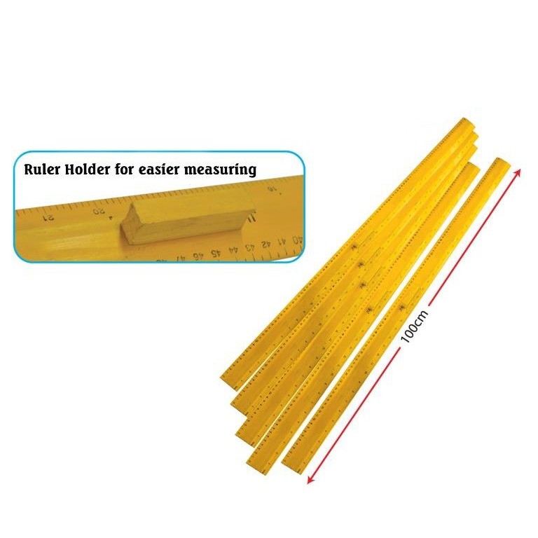 Wood Ruler 100cm 1 Meter with Handle Pembaris Kayu Cikgu Sekolah ...