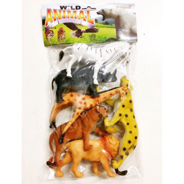 6pcs Wild Animal Big Rubber Animal Toys | Shopee Malaysia