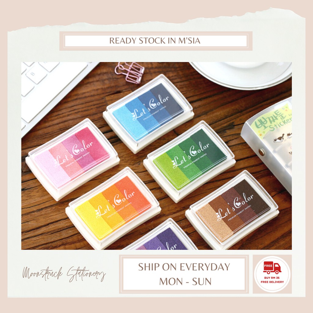 MOONSTRUCK Ink Pad Stamp Journal DIary Deco School Office Gradiant ...