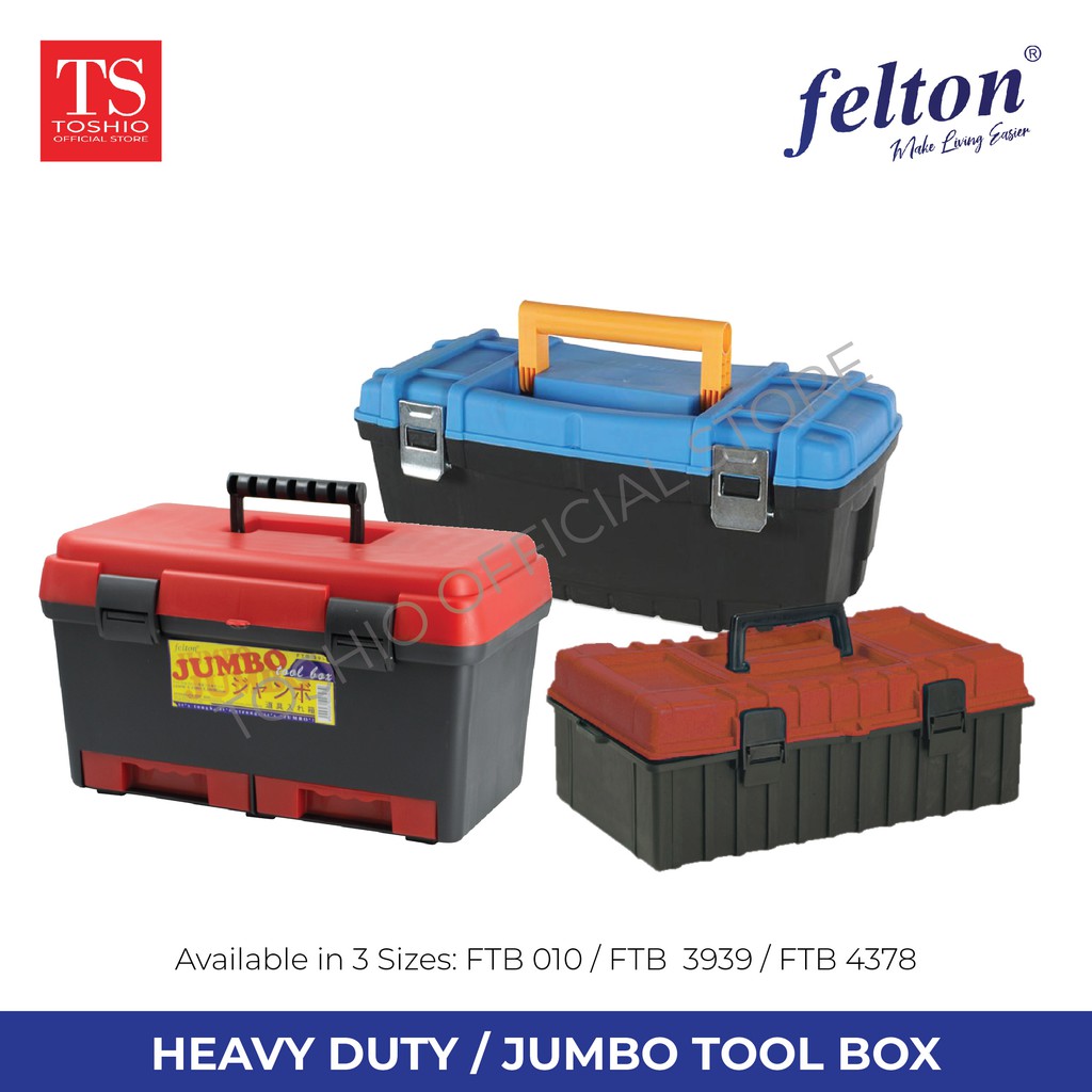 Felton Tool Box - Heavy Duty/Jumbo (Available in 3 Sizes: FTB 010 / FTB ...