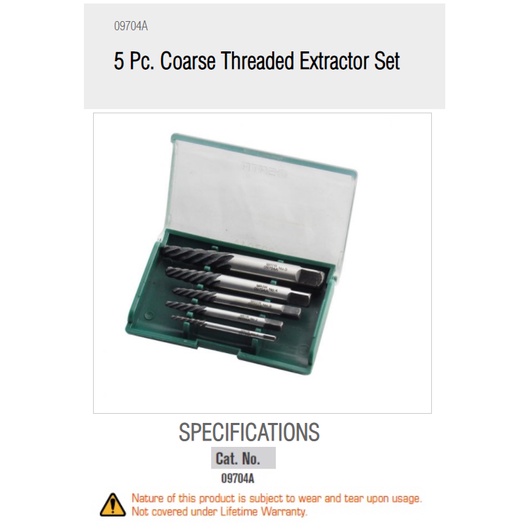 SATA 09704A Coarse Threaded Extractor Set 5pc | Shopee Malaysia
