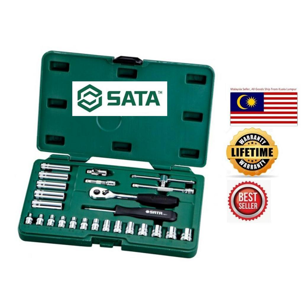SATA 09002 38pcs 1/4"Drive Metric Socket Set (NEW & ORI SATA) | Shopee ...