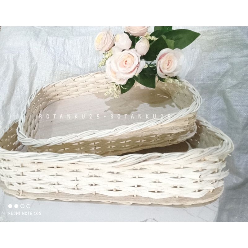 Rattan box set of 2 / multi-purpose basket / rattan basket / rattan hamper / picnic basket ...