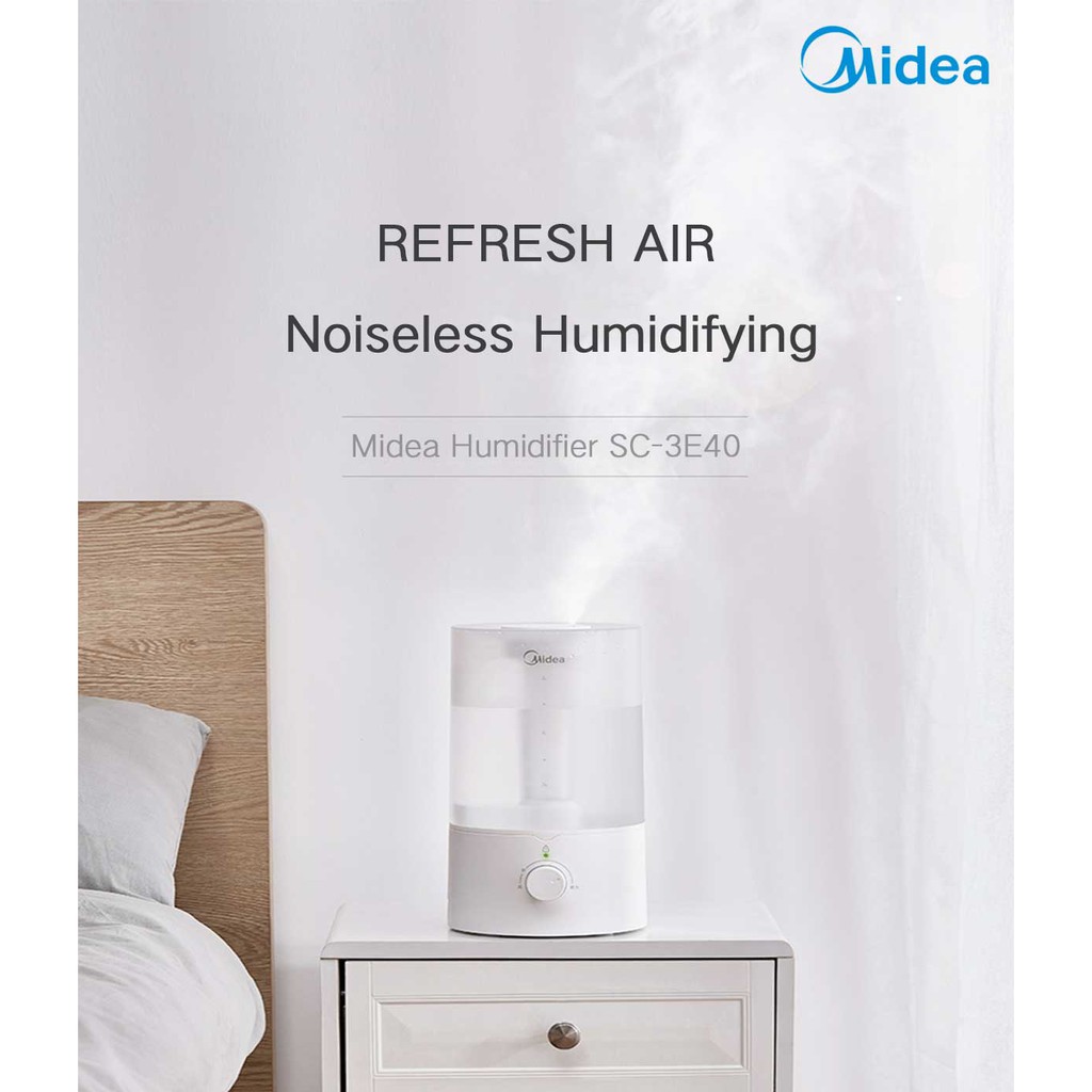 Midea SC-3E40 Air Humidifier 3.5L Large Water Tank - White Transparent ...