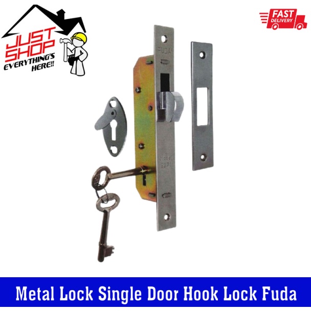 Metal Lock Single Mortise Grill Door Hook Lock Fuda 5370(MS) | Shopee ...