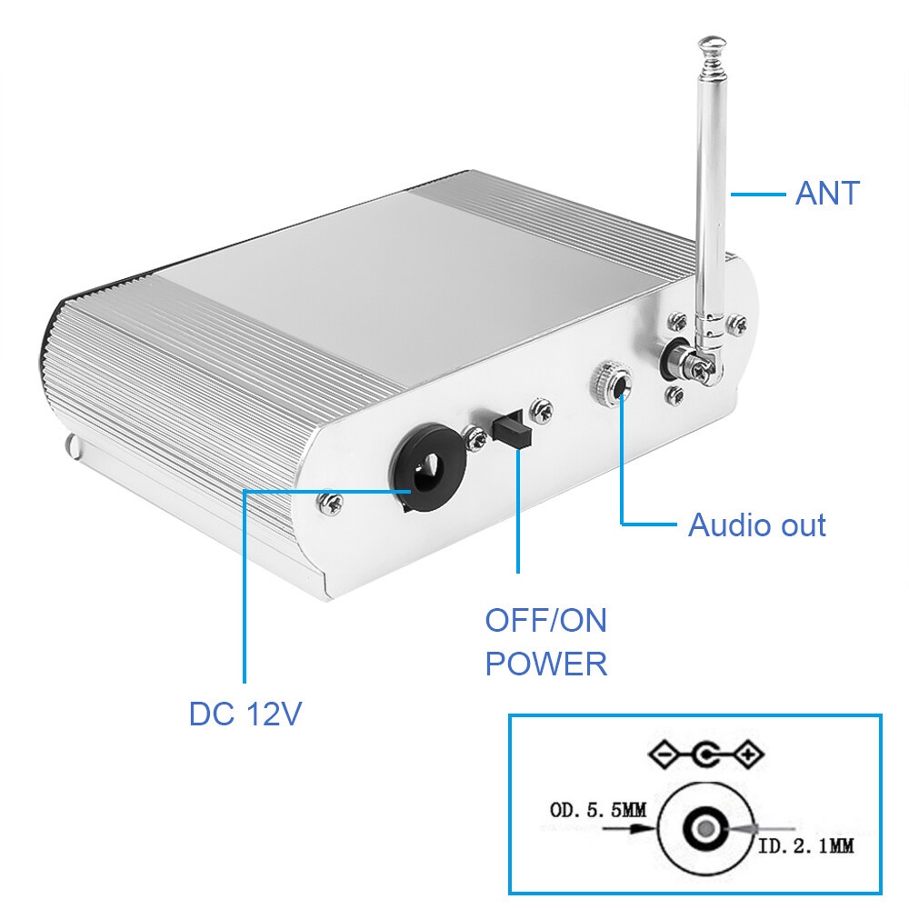 DIY Aluminum Box With External FM Antenna For MP3 Bluetooth Audio ...