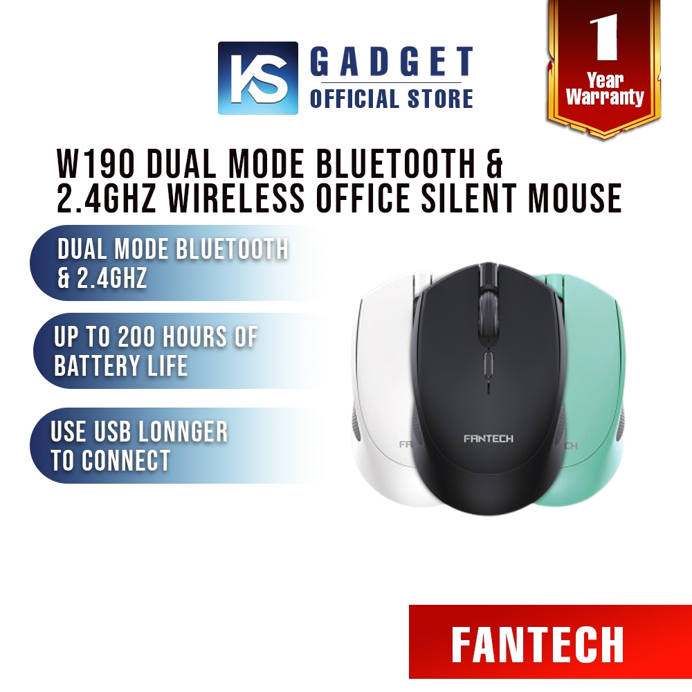 FANTECH W189 2.4Ghz / W190 Dual Mode Bluetooth & 2.4GHz Wireless Office ...