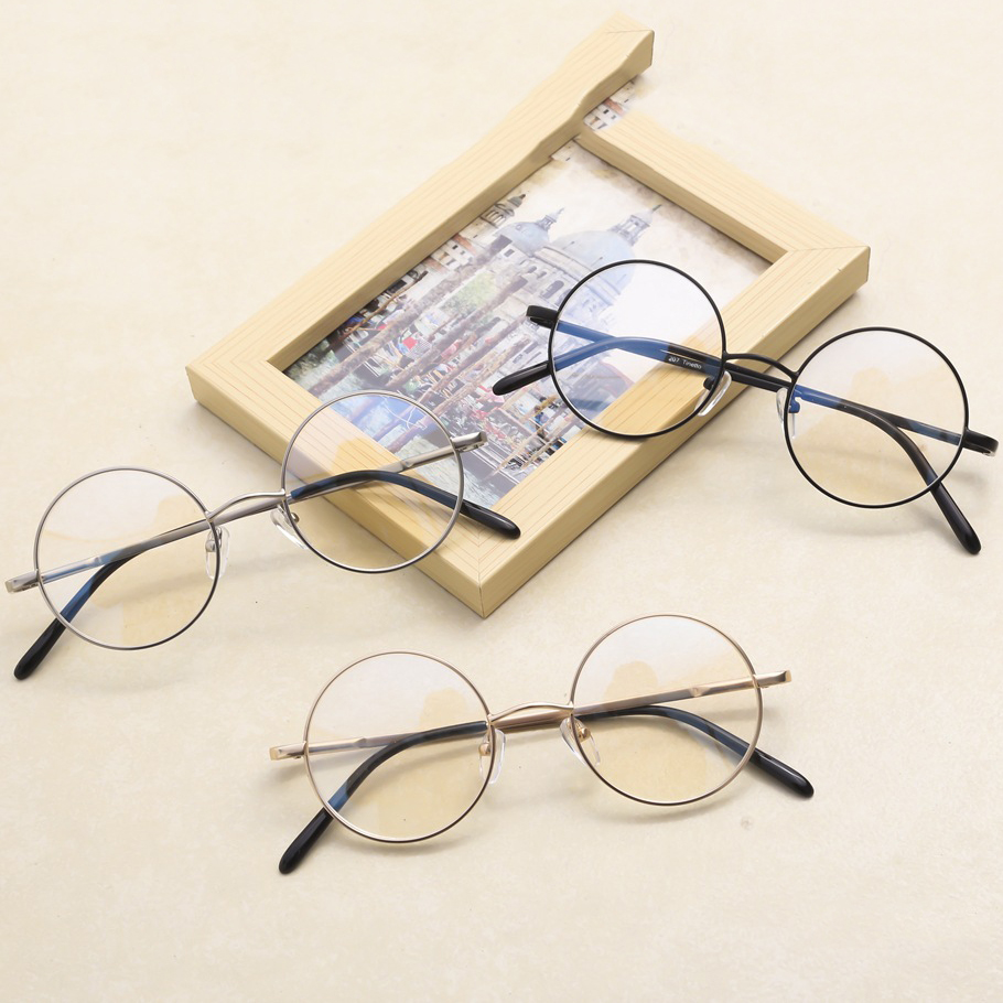 Flash sale Men's and Women's Plain Frames Are Round Retro Frames, Thin ...