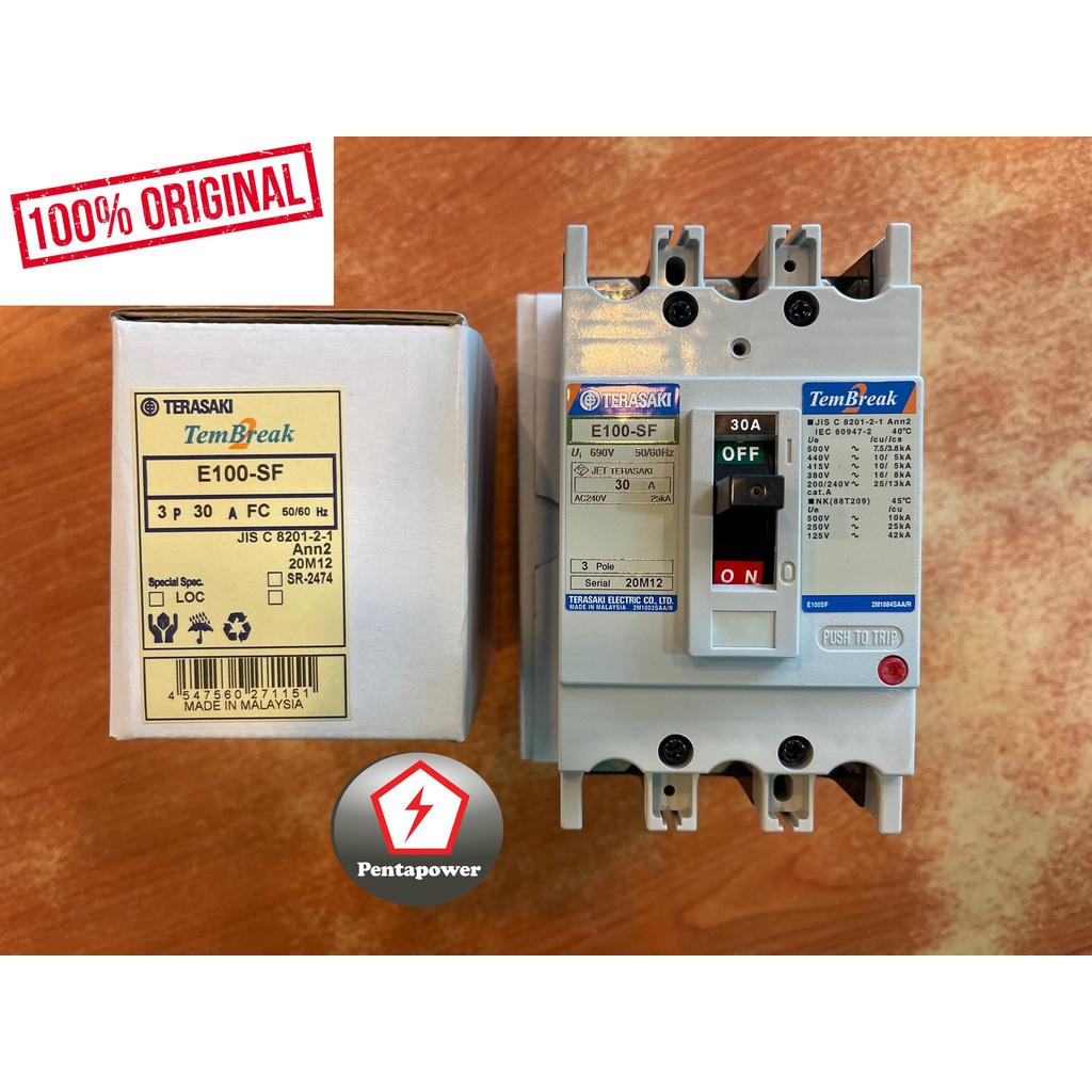 TERASAKI E100SF 30A 3P 10KA MCCB E100SF30A | Shopee Malaysia