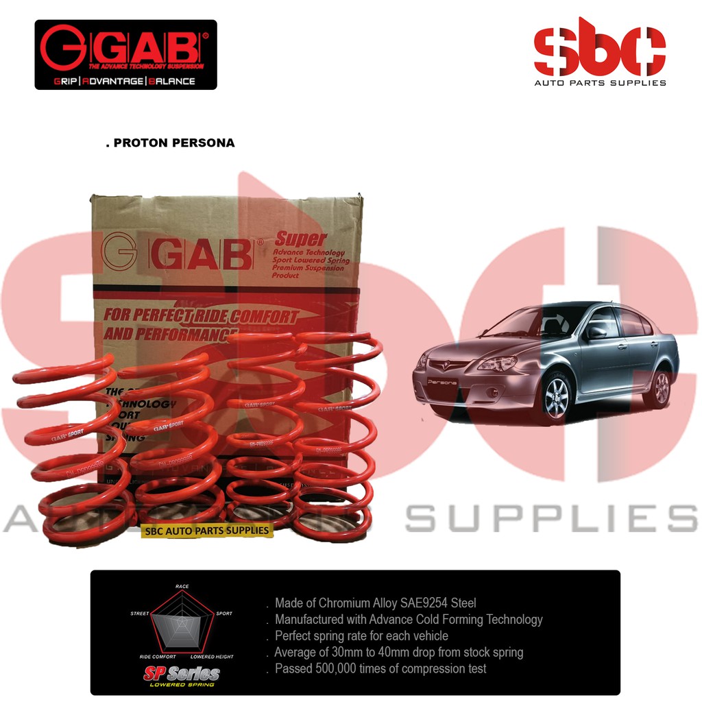 SBC AUTO - GAB SPORT COIL SPRING PROTON PERSONA (1SET) | Shopee Malaysia
